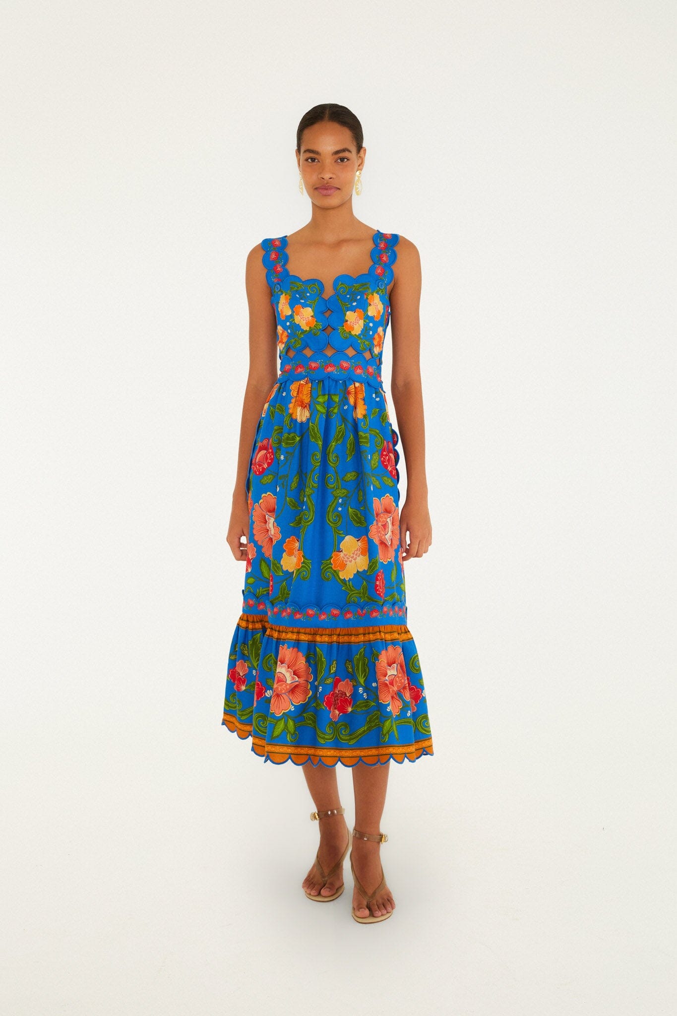 FARM RIO FARM Rio Rococo Floral Midi Dress